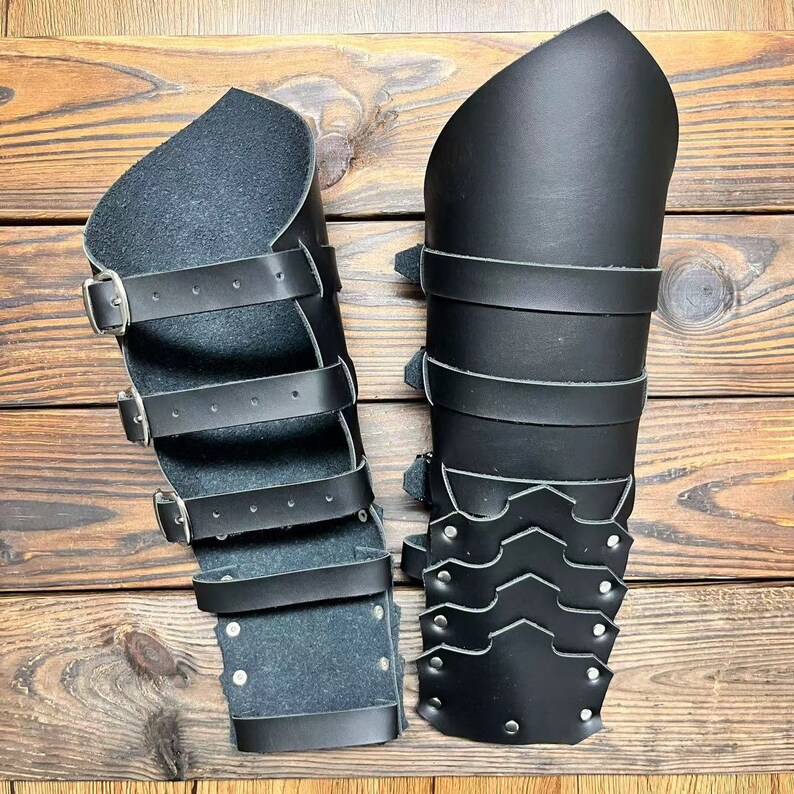 Nordic Viking Leather Armor, Boxing Bracers, Black Bracers, Medieval ...