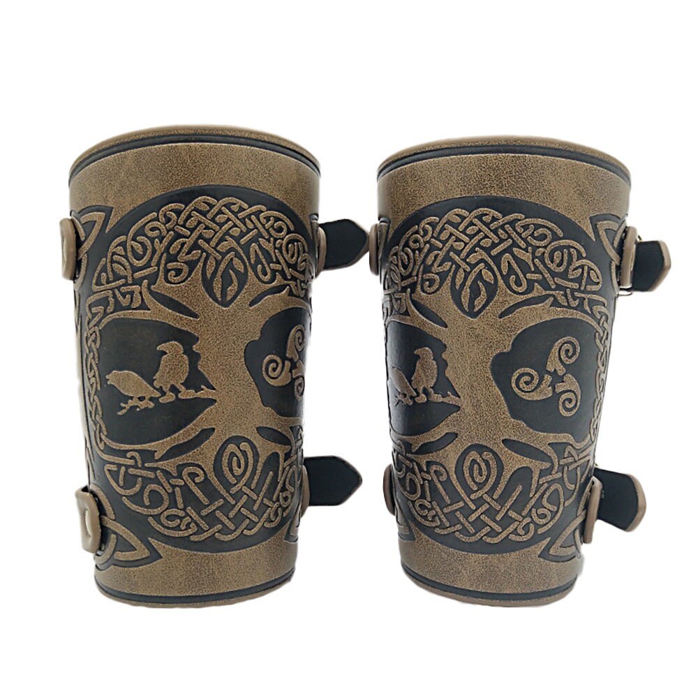Retro Birds Viking Leather Armor World Tree Leather Bracers - Etsy