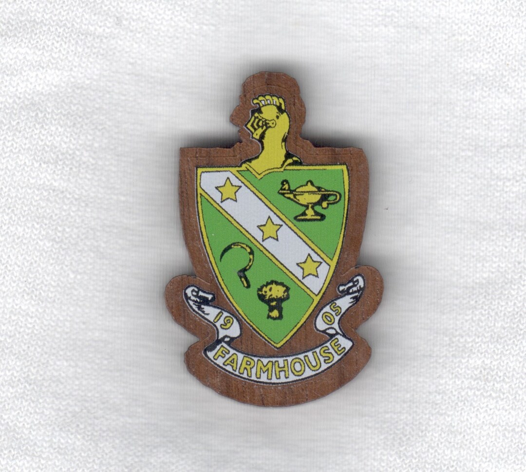 FARMHOUSE -- 1.5" Mini Wood Crest - Etsy