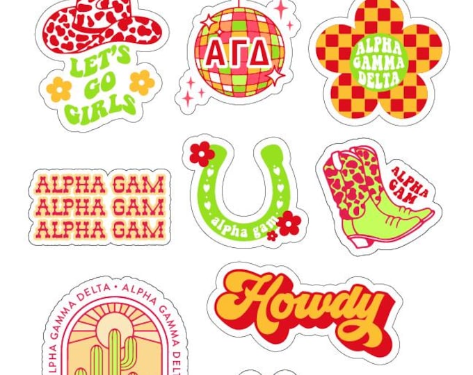 Alpha Gamma Delta - Western Stickers - Etsy