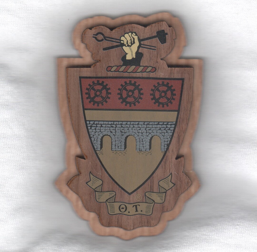 Theta Tau -- 3.75" Double Layer Wooden Crest - Etsy