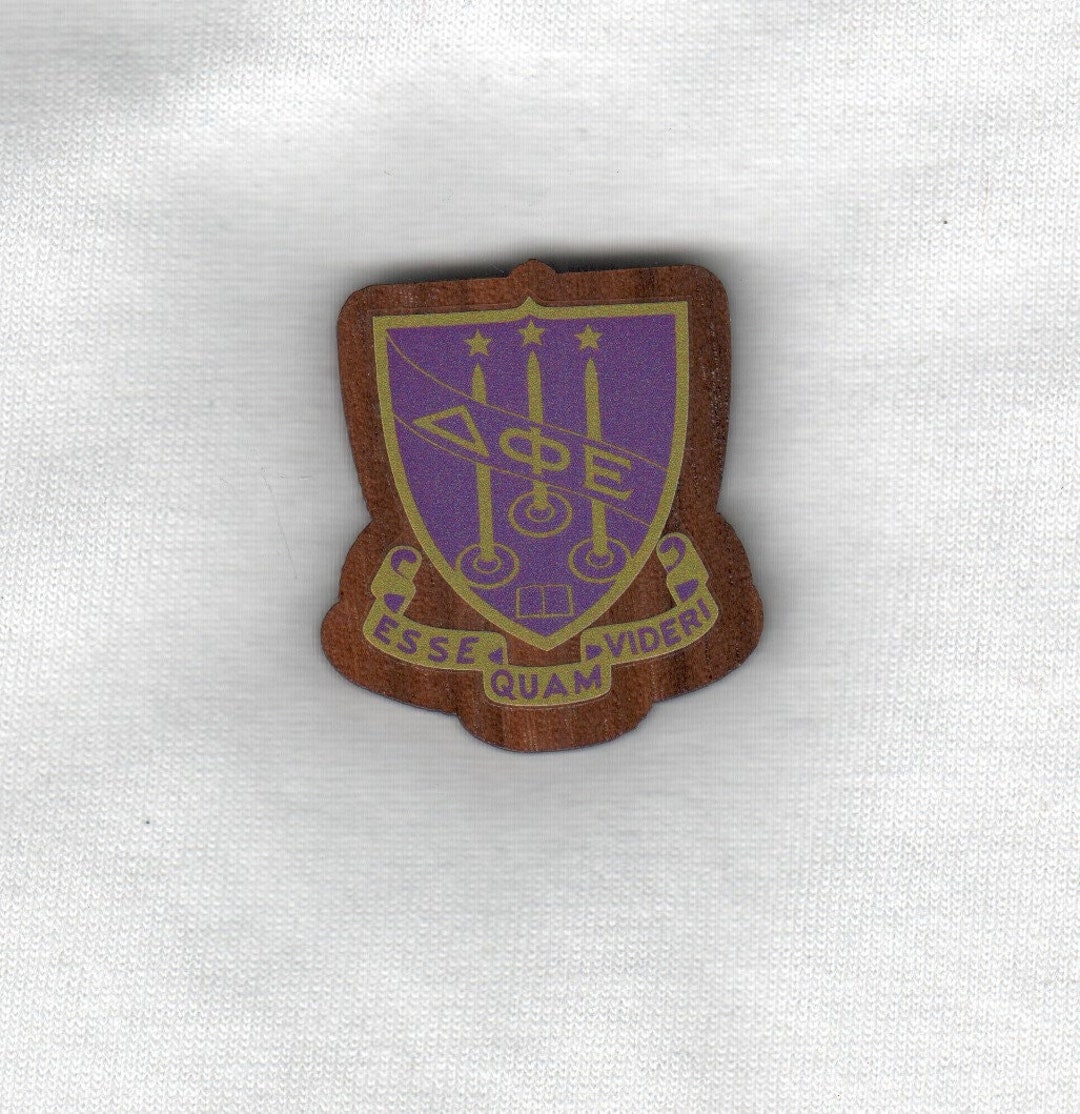 Delta Phi Epsilon -- 1.5" Mini Wood Crest - Etsy