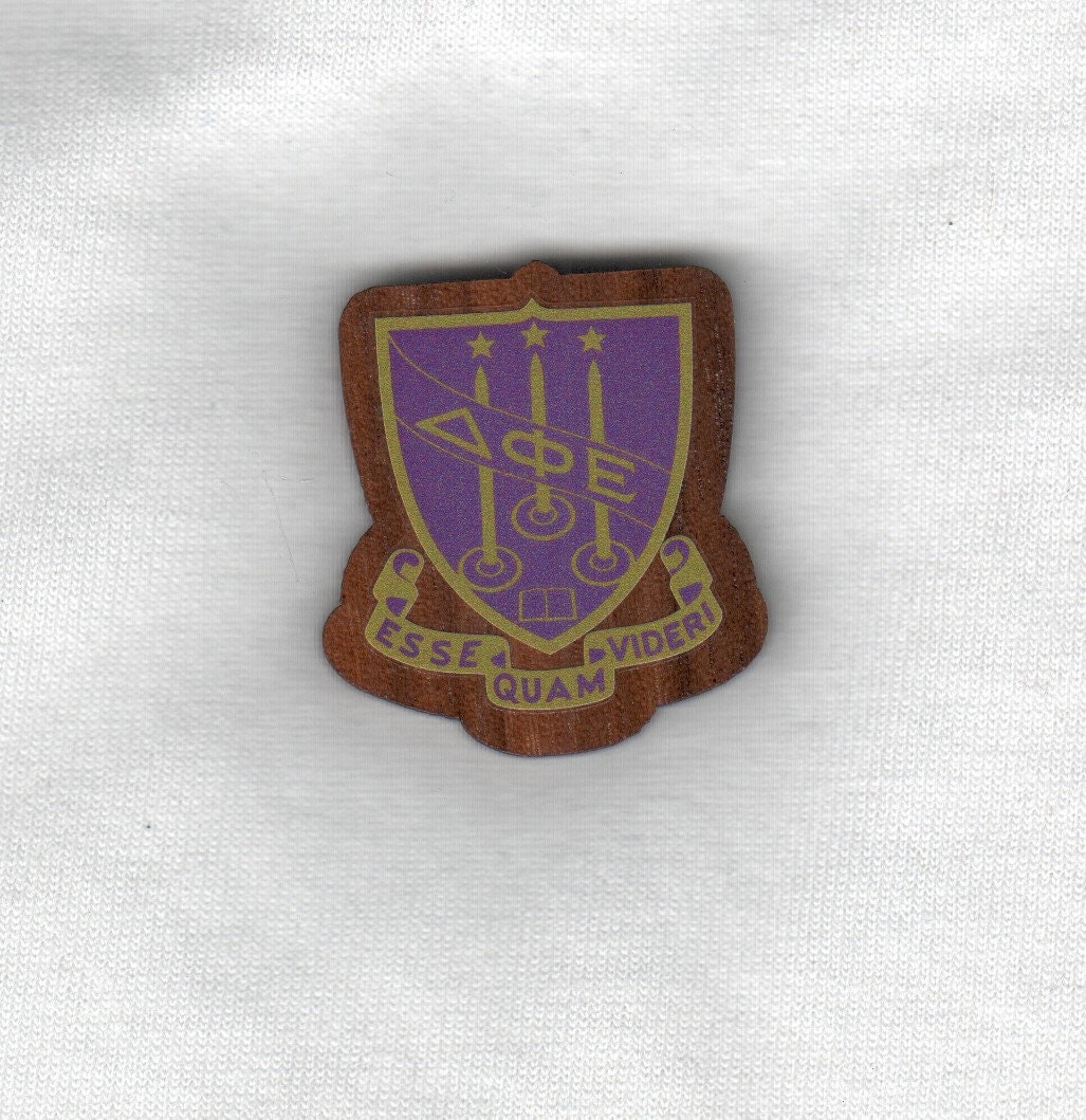 Delta Phi Epsilon -- 1.5" Mini Wood Crest - Etsy