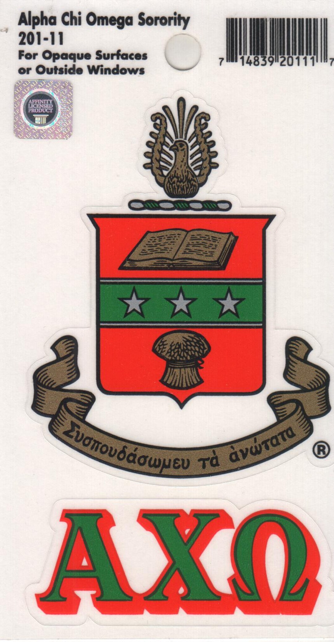 Alpha Chi Omega - Crest Sticker - Etsy