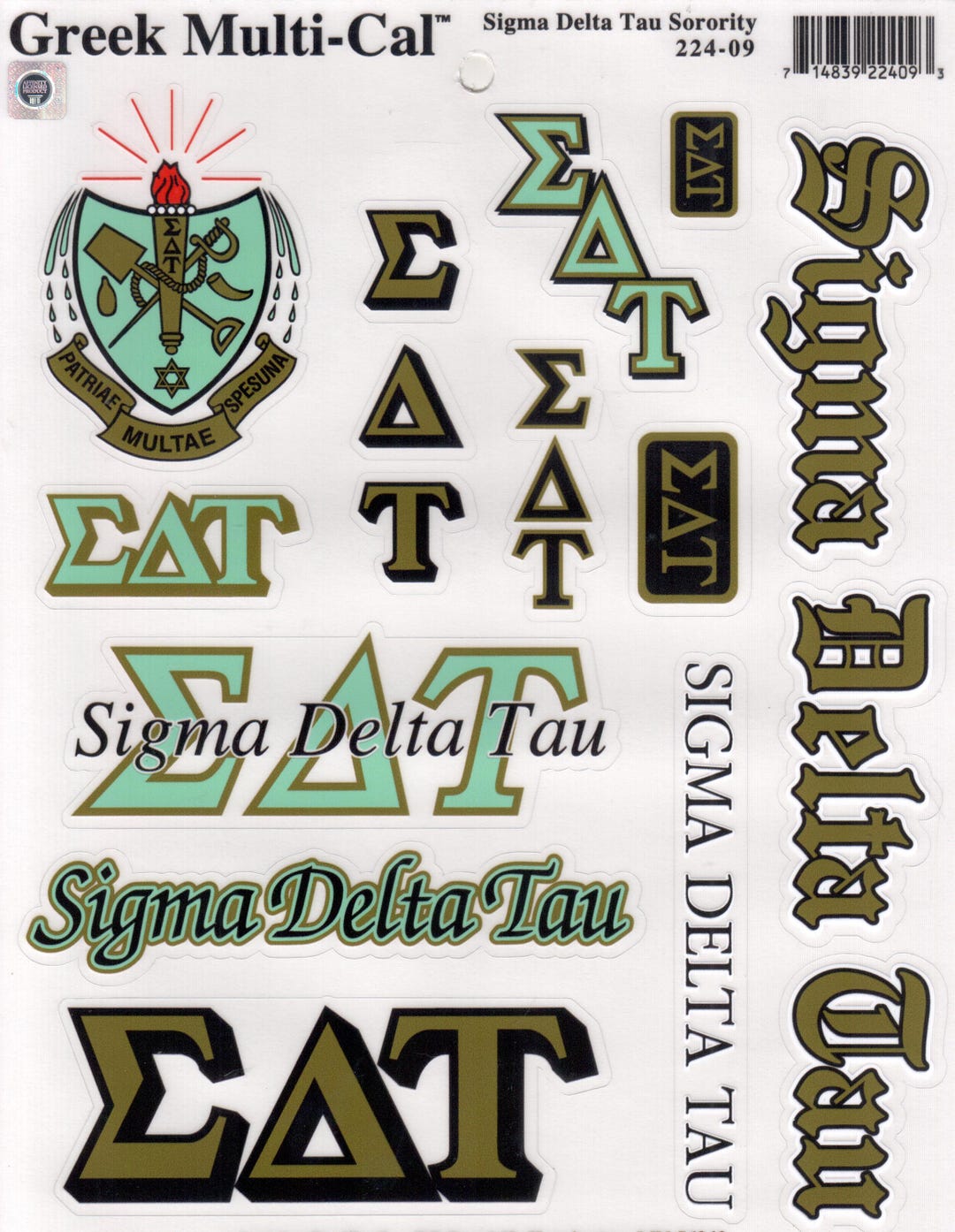 Sigma Delta Tau - Multi-cal Stickers - Etsy