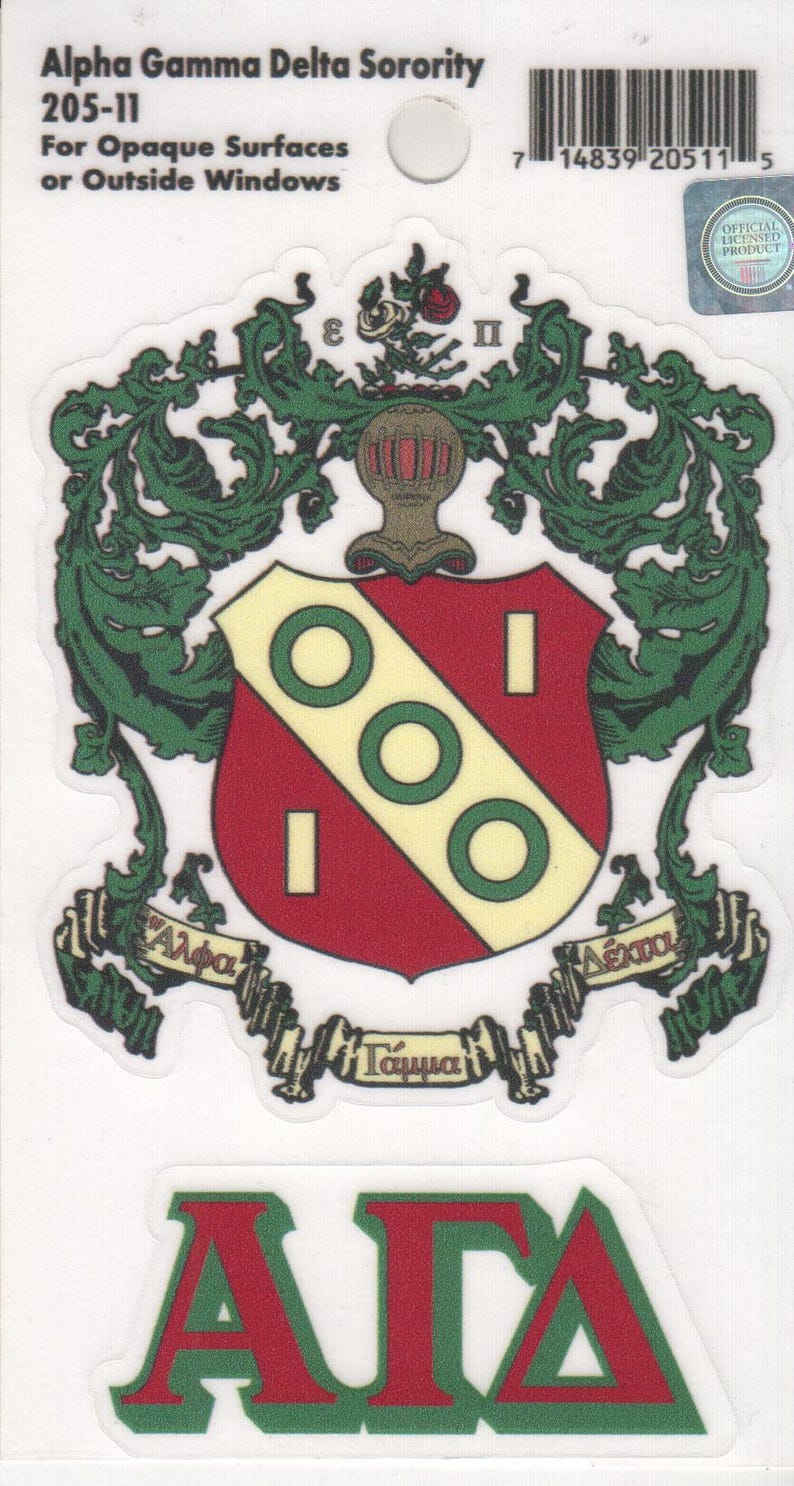 Alpha Gamma Delta - Crest Sticker - Etsy