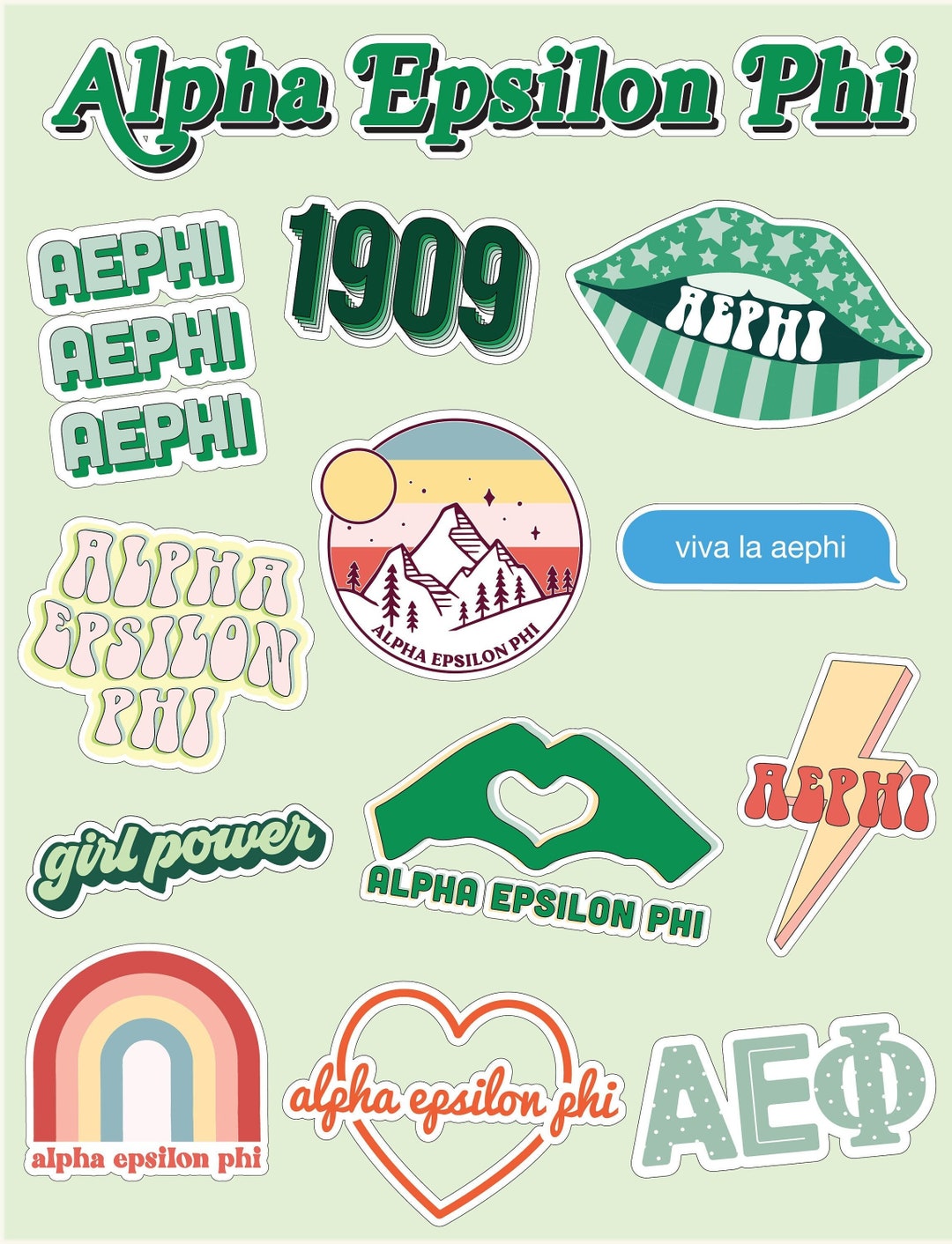 Alpha Epsilon Phi - Girl Power Stickers - Etsy