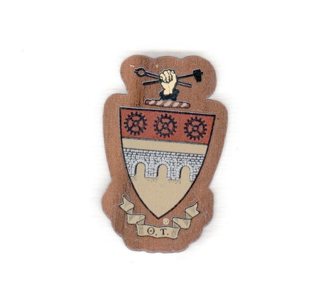 Theta Tau -- 1.5" Mini Wood Crest - Etsy