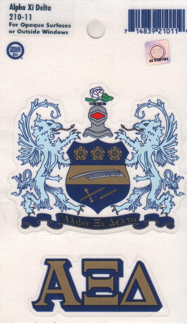 Alpha Xi Delta - Crest Sticker - Etsy