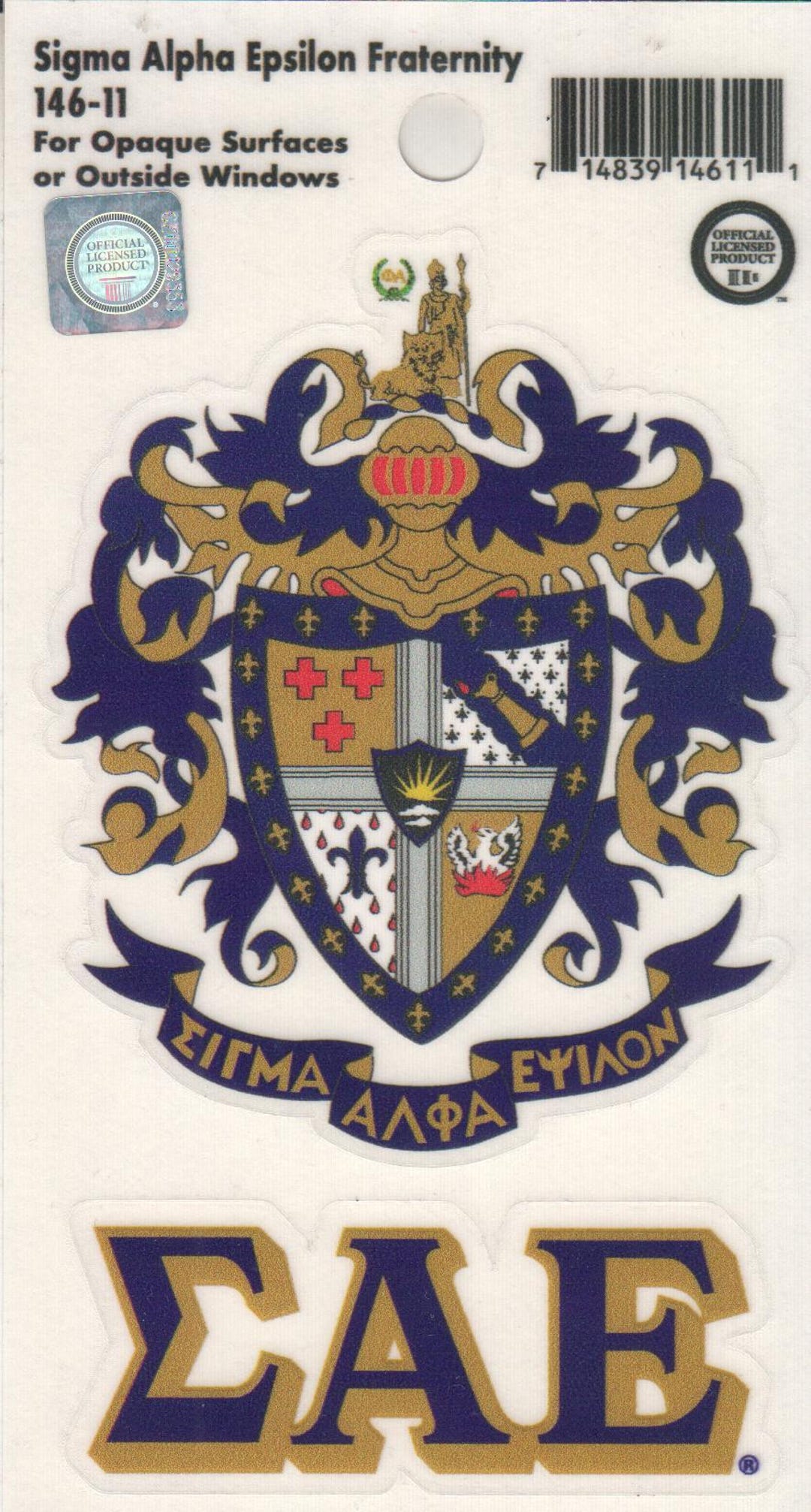 Sigma Alpha Epsilon - Crest Sticker - Etsy