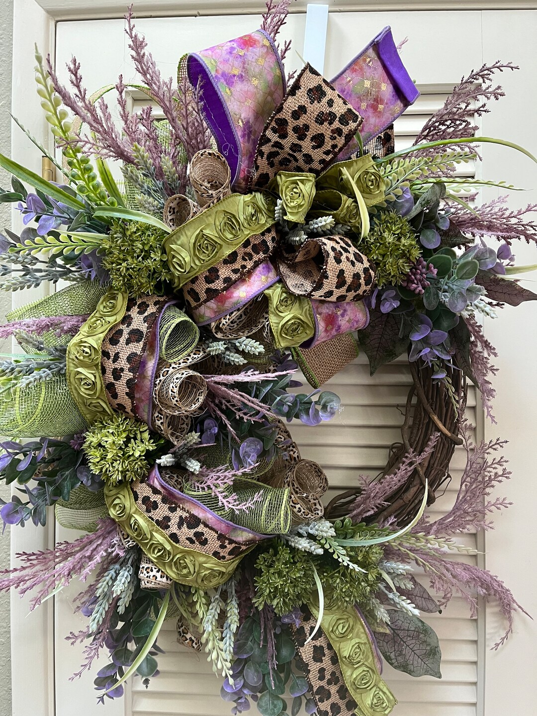 PURPLE Cheetah Boho Design Wreath - Etsy