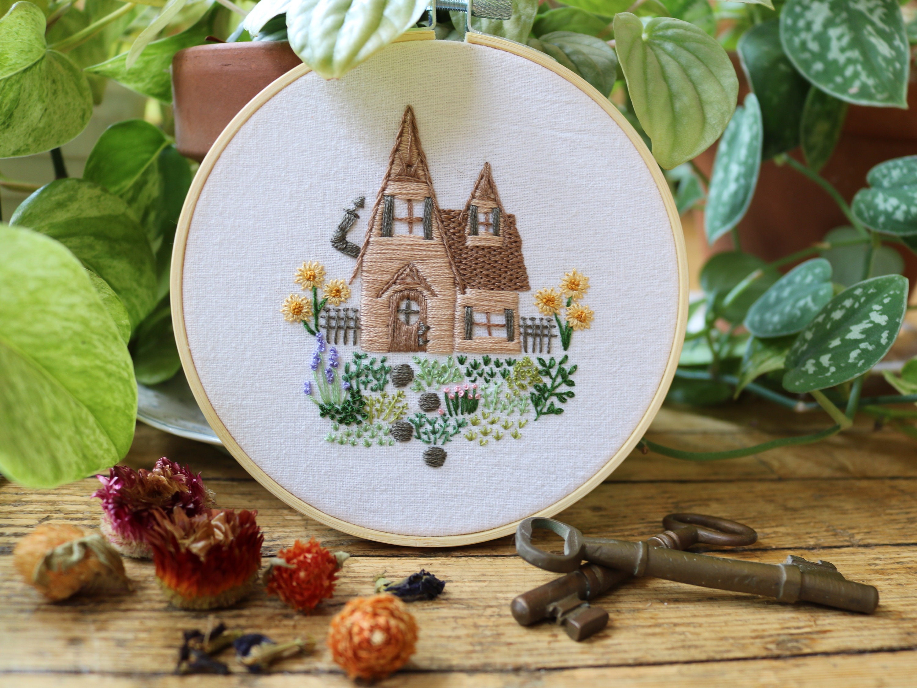 Cottage Garden - Hand Embroidery Pattern PDF - Instant Digital Download ...