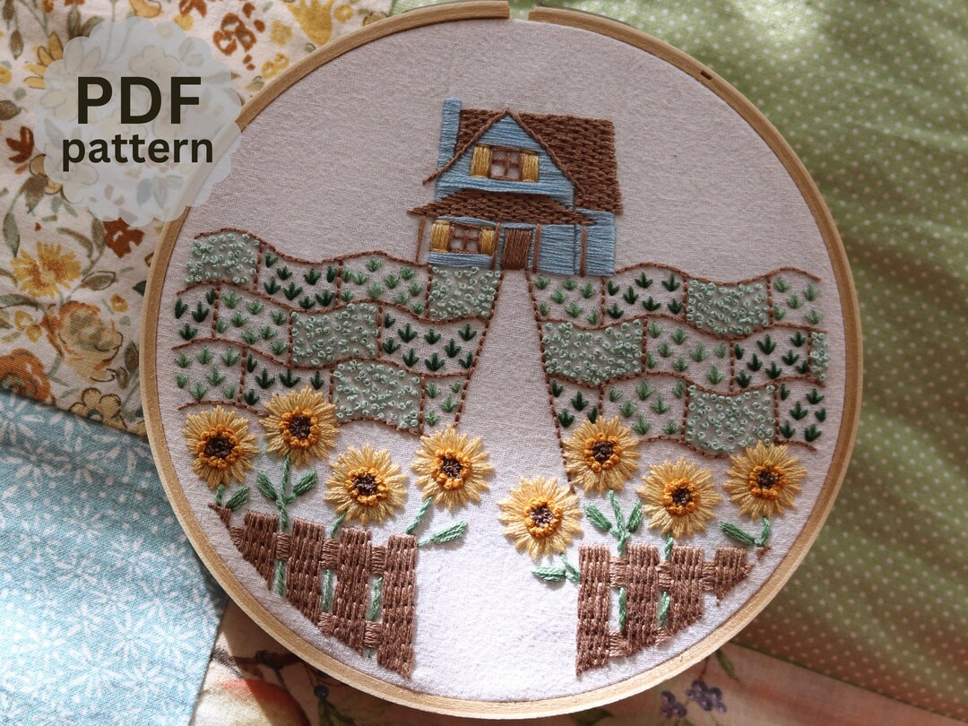 Homestead Garden - Hand Embroidery Pattern PDF - Instant Digital ...