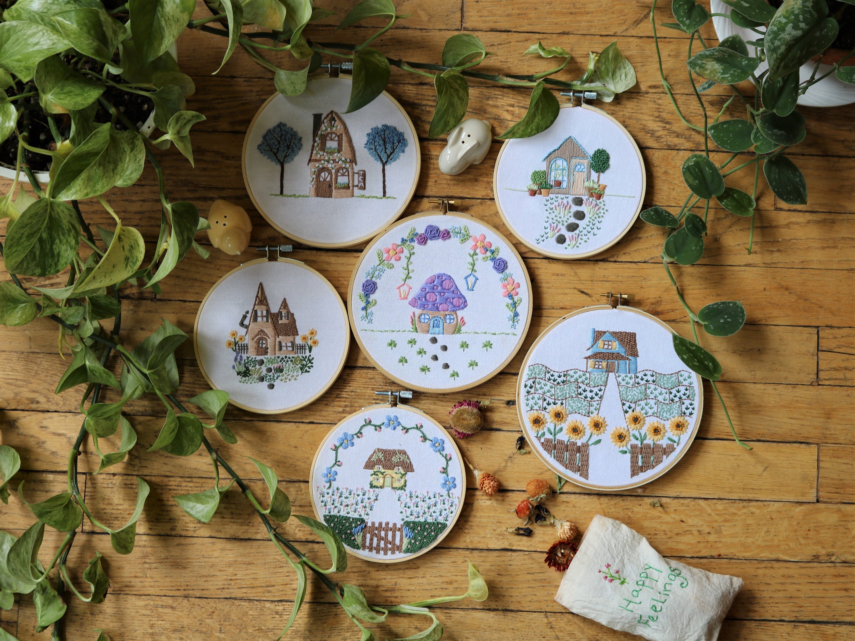 Cottage Flowers Hand Embroidery Pattern PDF Instant Digital Download ...