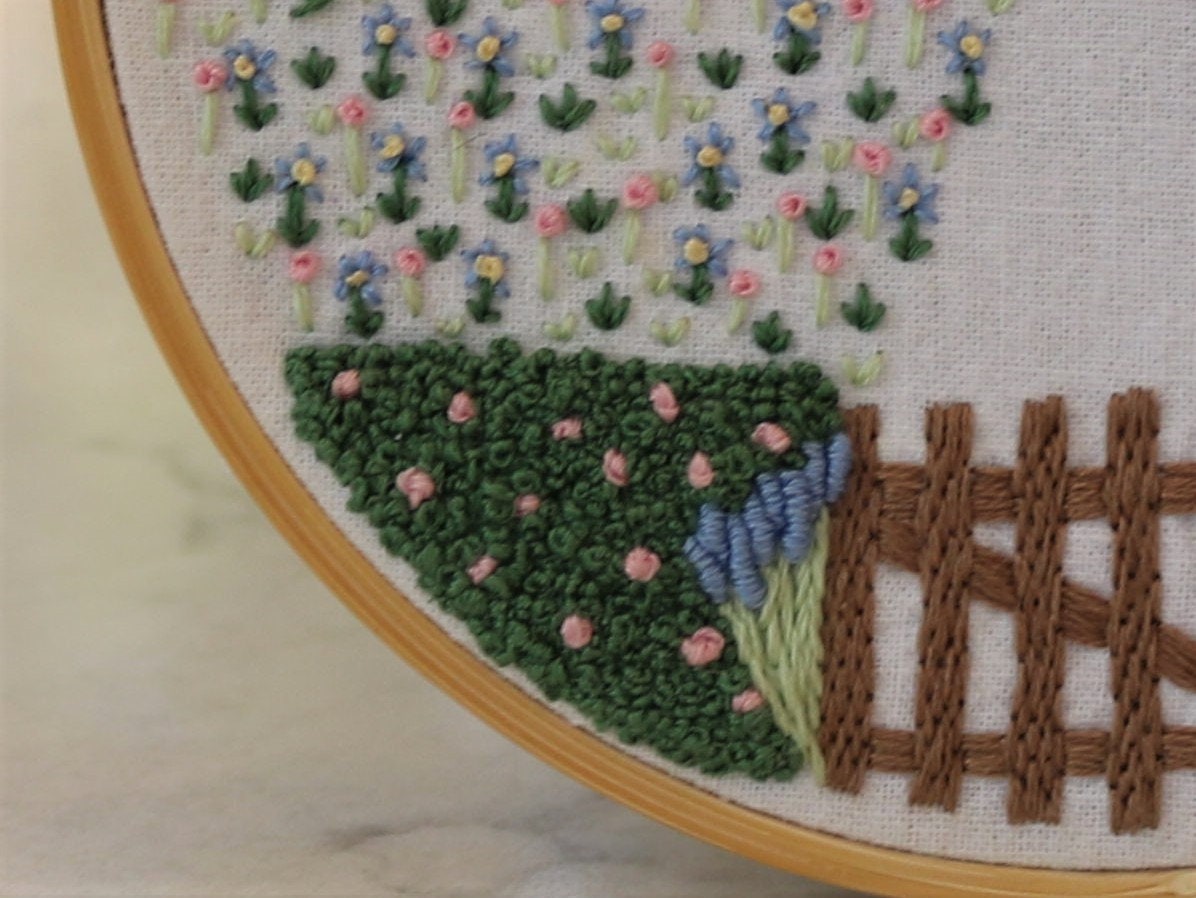 Cottage Flowers Hand Embroidery Pattern PDF Instant Digital Download ...