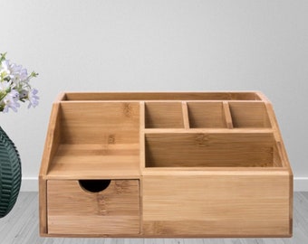 Rustic Desk Station Desk Organiser Wooden Desk Tidy Office - Etsy UK