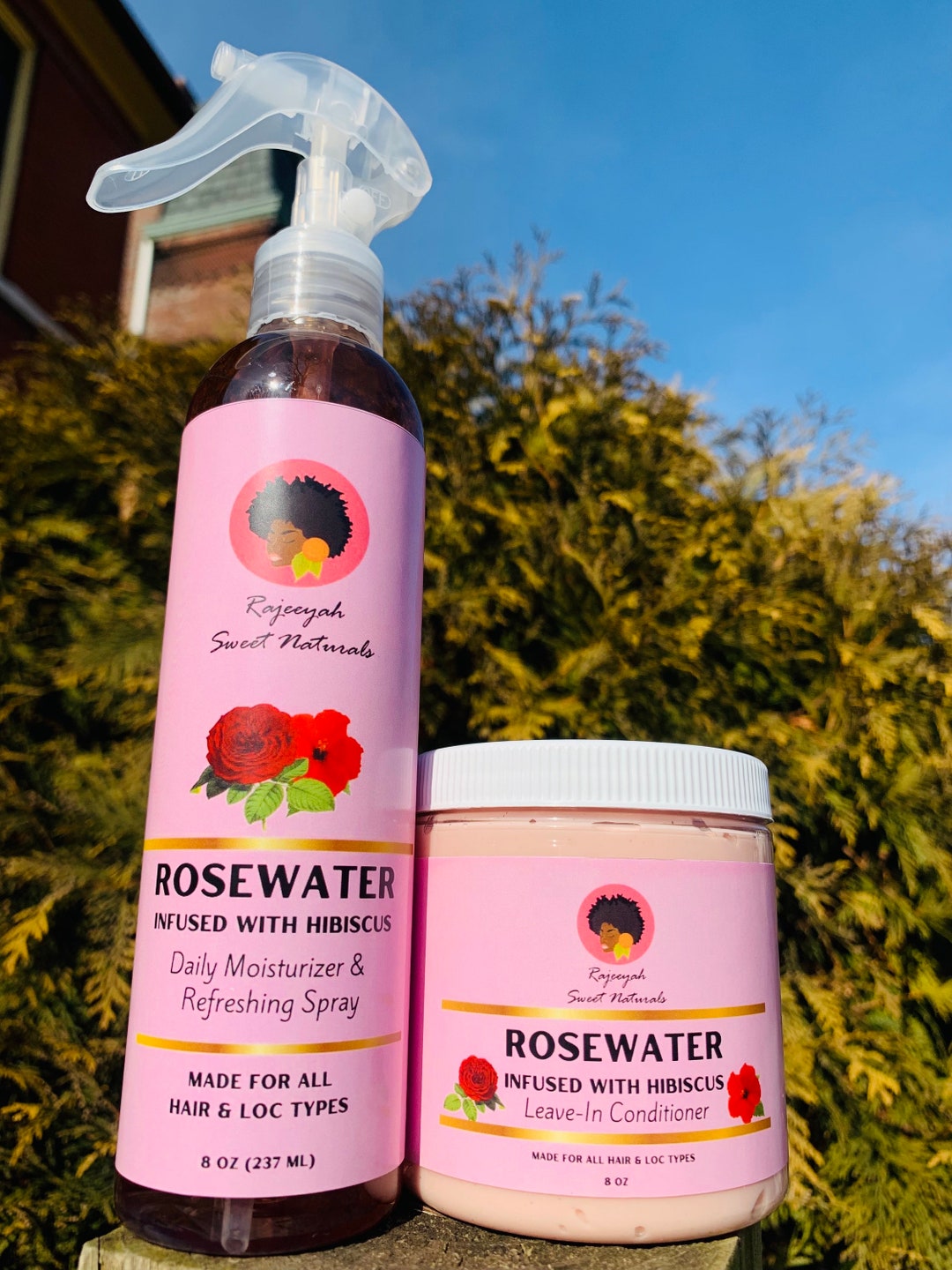 Rosewater Face Loc Spray, Leave in Conditioner Bundle, Gift Set - Etsy