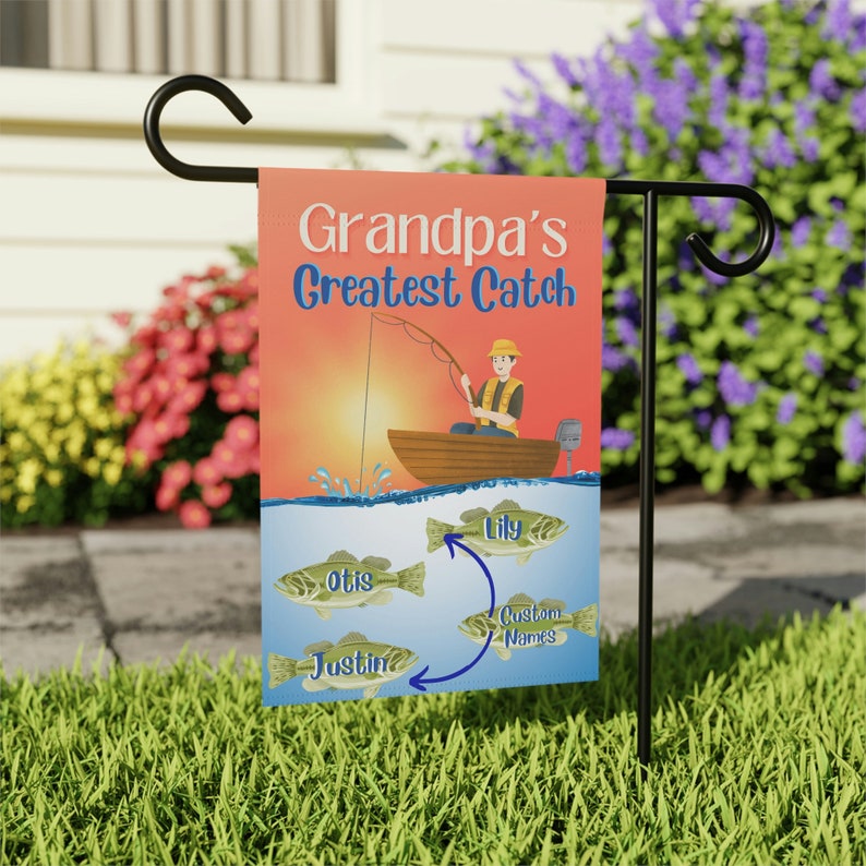 Grandpa's Greatest Catch, Garden & House Banner - Etsy
