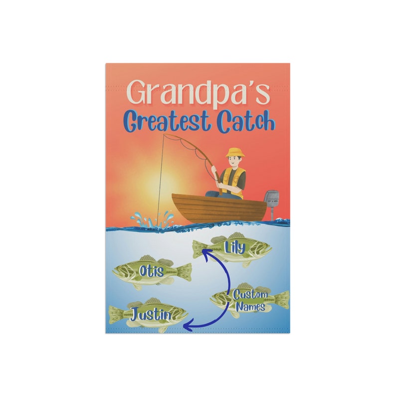 Grandpa's Greatest Catch, Garden & House Banner - Etsy