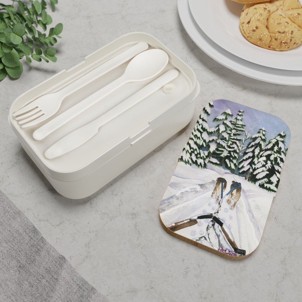 Canadian Dog Sled Bento Box, Lunch Box, Snack Box - Etsy