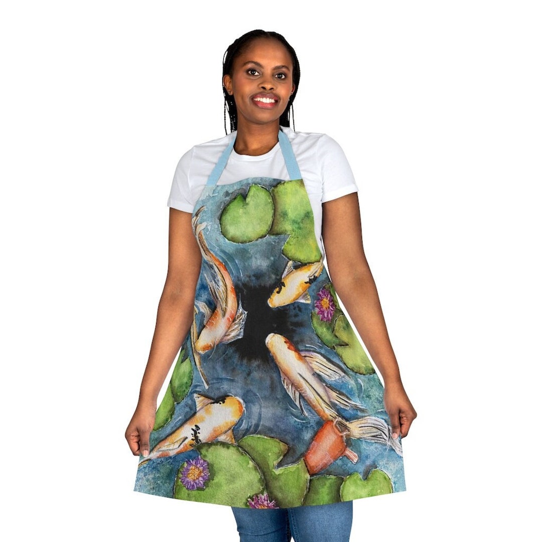Koi Pond Cooking Apron, Baking Apron, Gardening Apron, Gift for Her - Etsy
