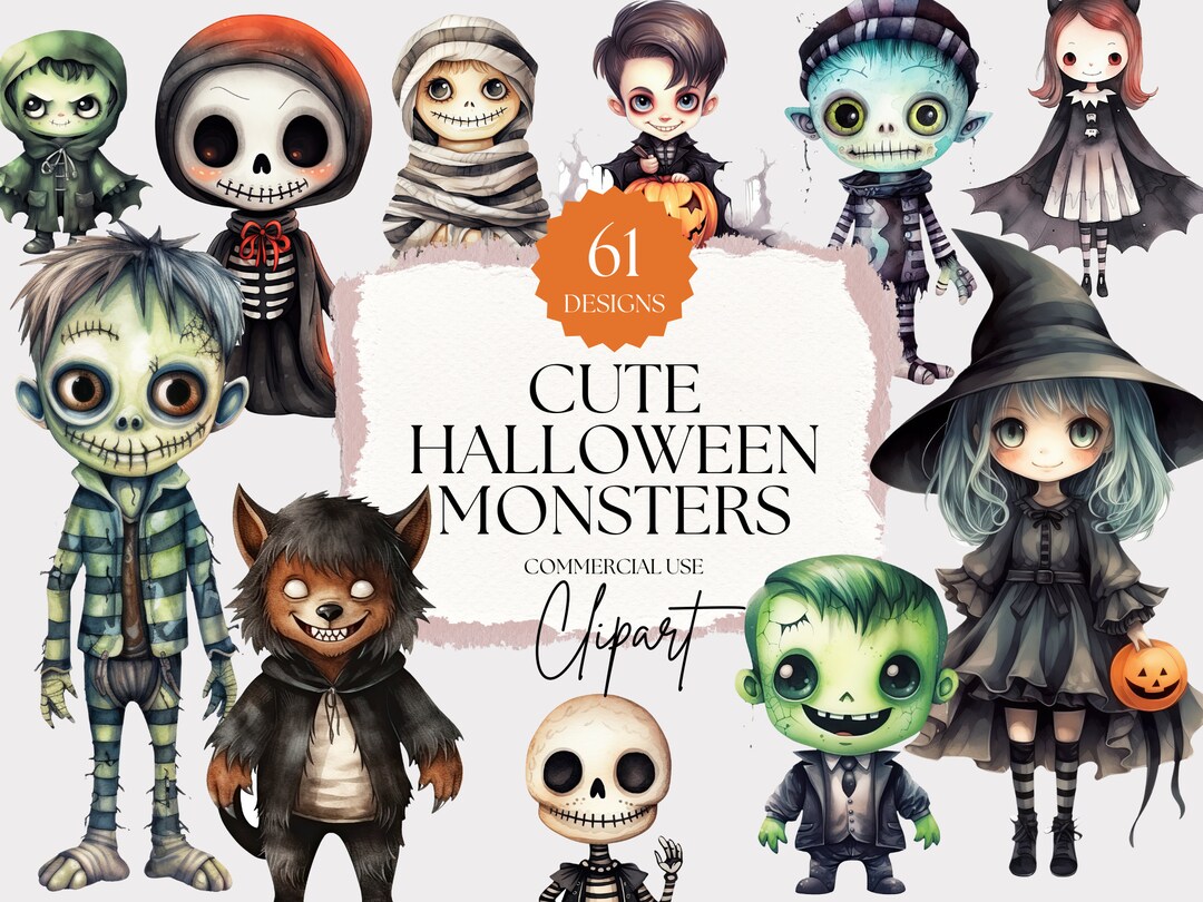 Watercolor Halloween Cute Vampires Clipart | Halloween Clipart ...
