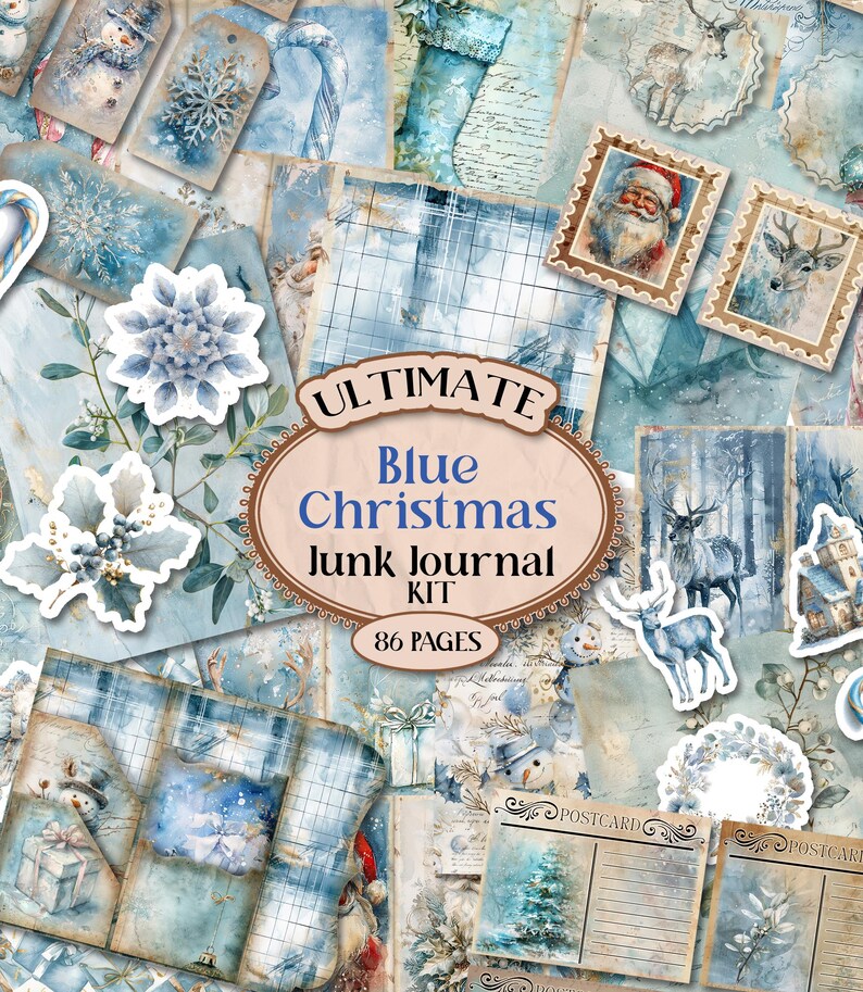 Christmas Junk Journal Kit Printable Holiday Junk Journal Christmas ...
