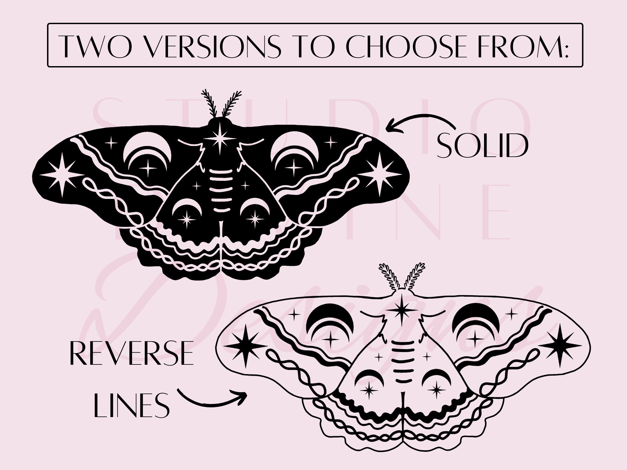 Celestial Moth SVG, Mystical Witchcraft Clipart, Mystic Svg, Minimalist ...