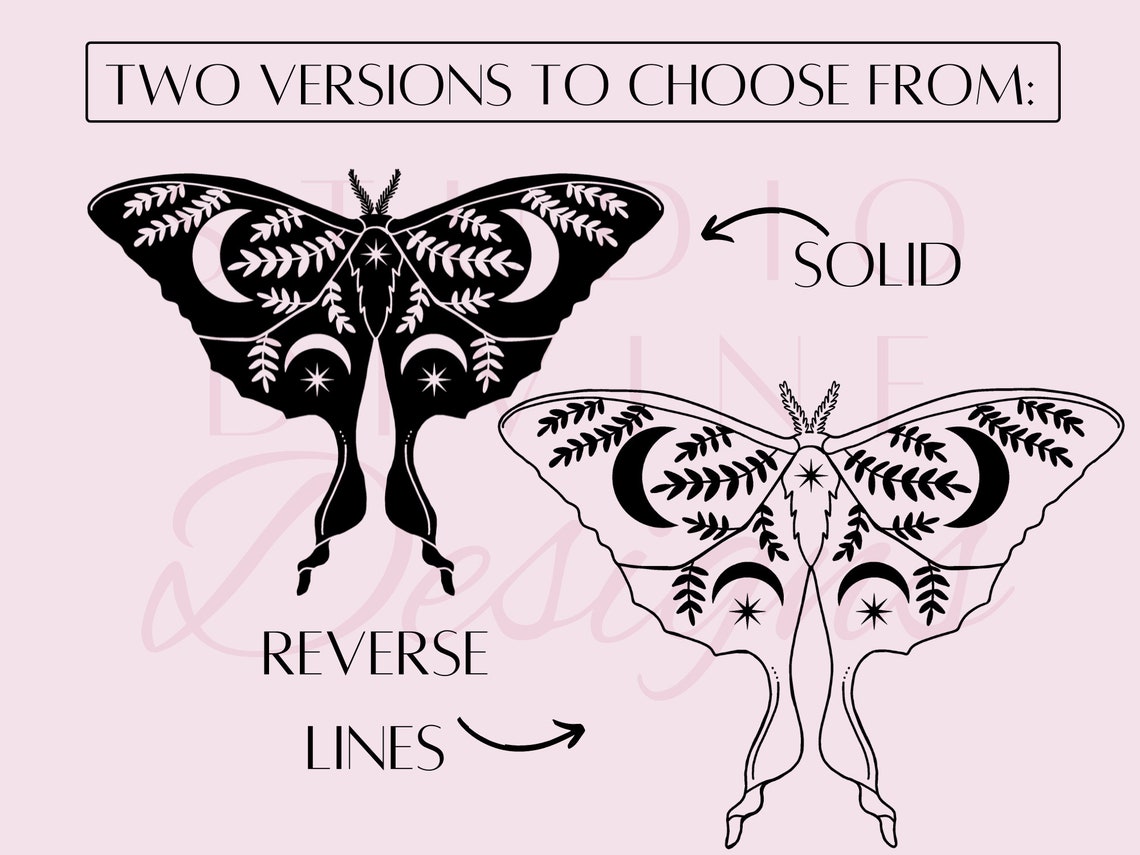 Celestial Moth SVG, Mystical Witchcraft Clipart, Mystic Svg, Minimalist ...
