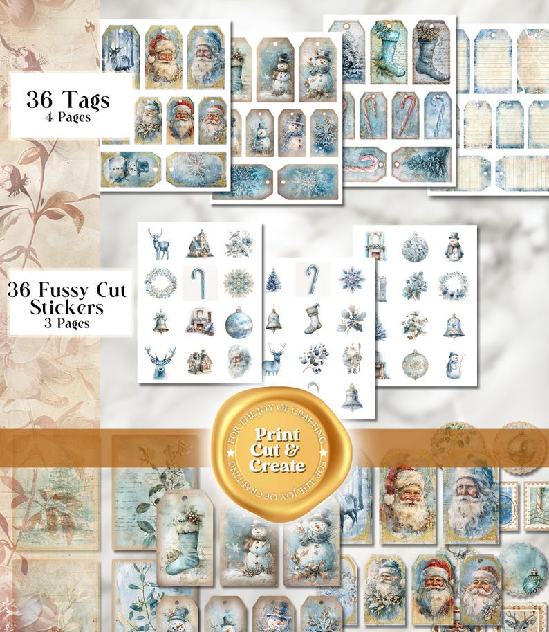 Christmas Junk Journal Kit Printable Holiday Junk Journal Christmas ...