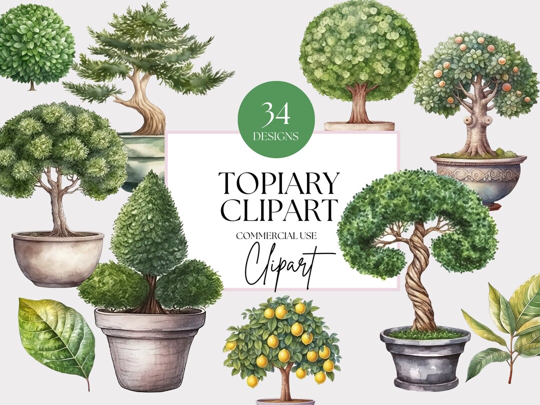 Topiary Clipart Bundle, Digital Crafting, Nursery Clipart, Nursery ...