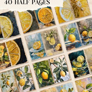 Lemon Junk Journal Kit Pages Printable Junk Journal Ephemera Folio Junk ...