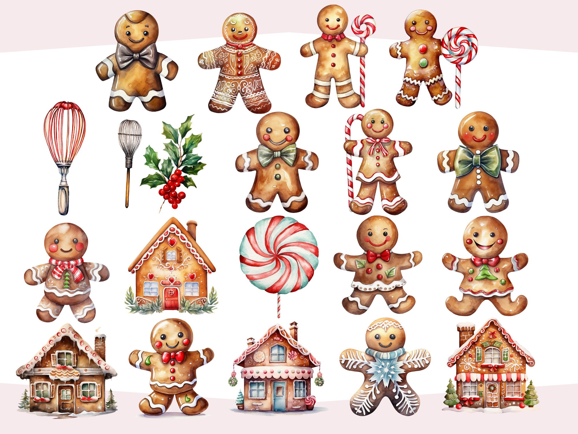 Christmas Clipart Cookie Decoration Watercolor Christmas Clipart ...