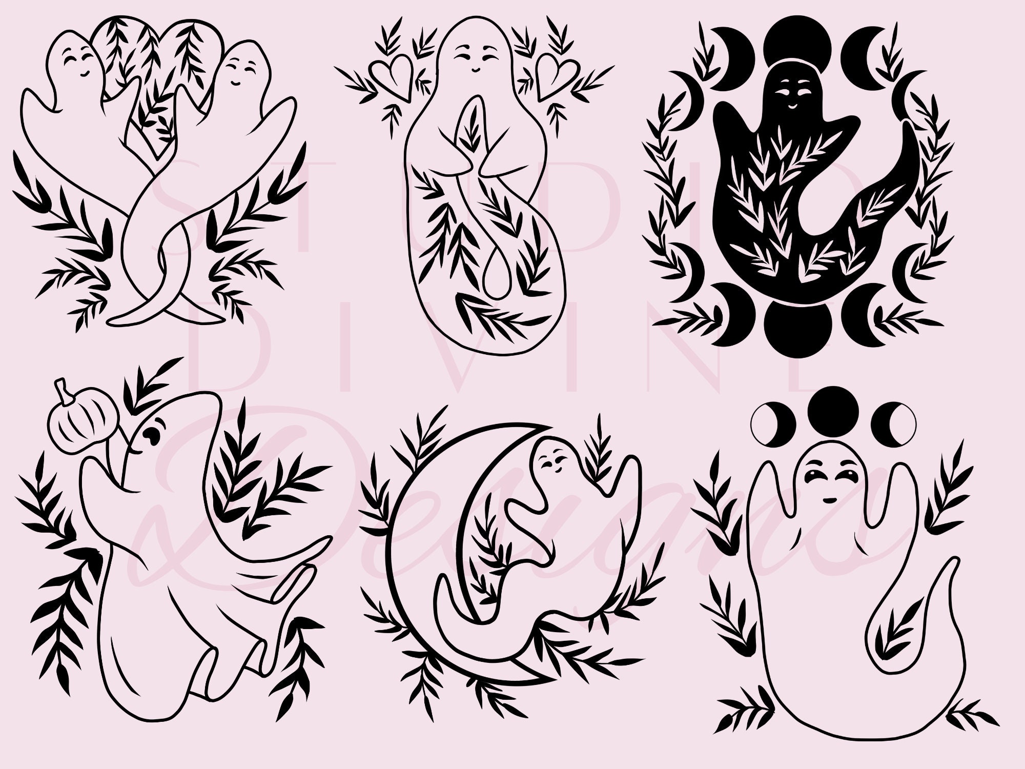 Halloween SVG Bundle, Celestial Ghost SVG Bundle, Mystical Witchcraft ...