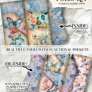 Printable Butterfly Junk Journal Kit Junk Journal Folio Kit Shabby Chic ...