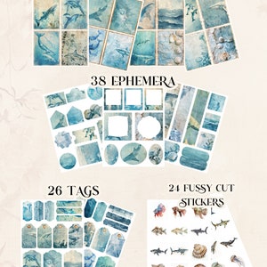 Ocean Junk Journal Papers Printable Sea Life Junk Journal Ephemera ...