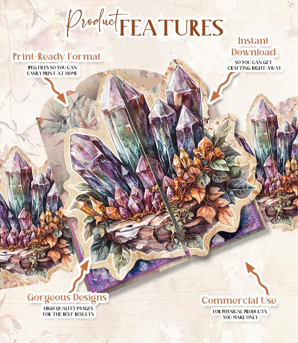 Crystal Witch Folio Witchy Junk Journal Kit Printable Folio Pages ...
