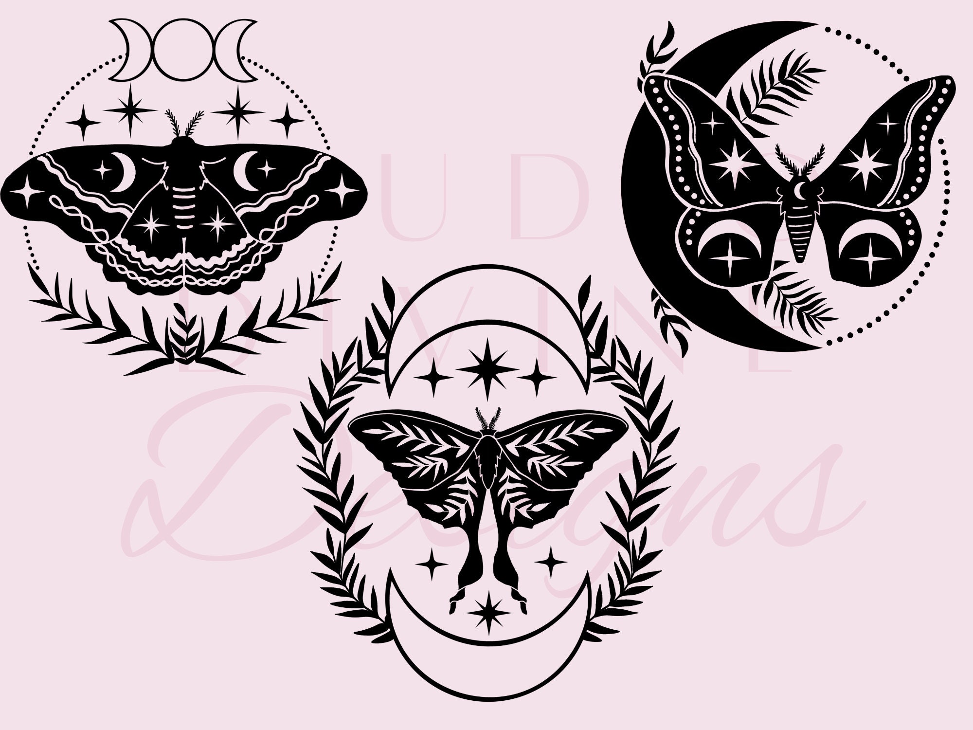 Celestial Moth SVG Bundle, Mystical Witchcraft Clipart, Mystic Svg ...