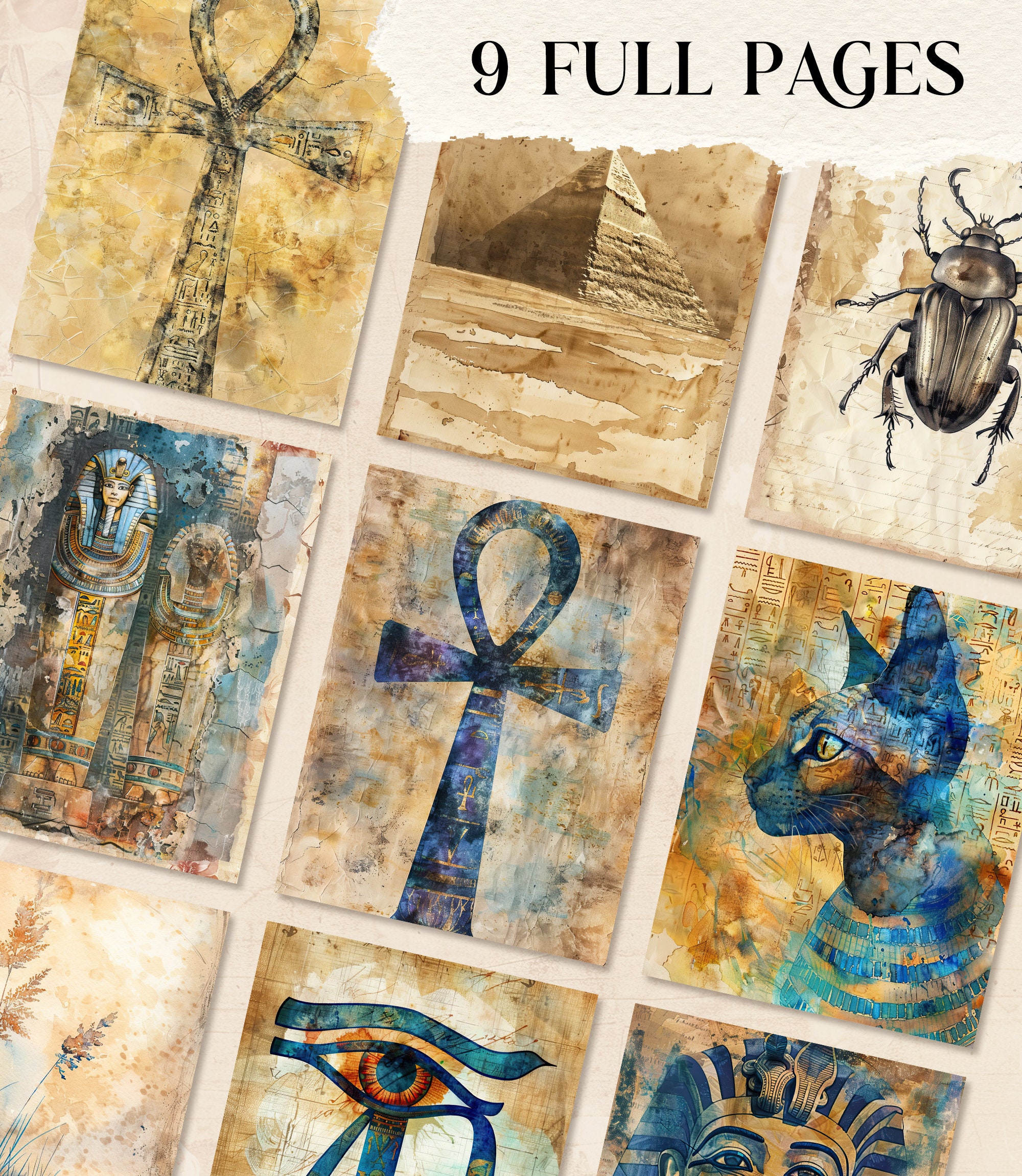 Ancient Egypt Junk Journal Pages Printable Junk Journal Folio Ephemera ...