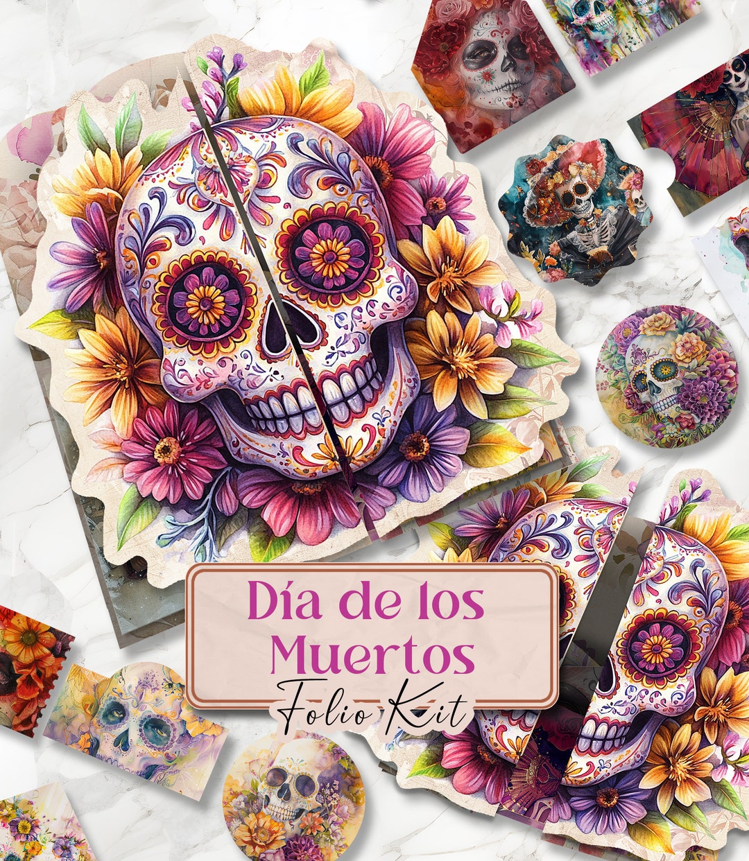 Dia De Los Muertos Junk Journal Kit Day of the Dead Folio Junk Journal ...