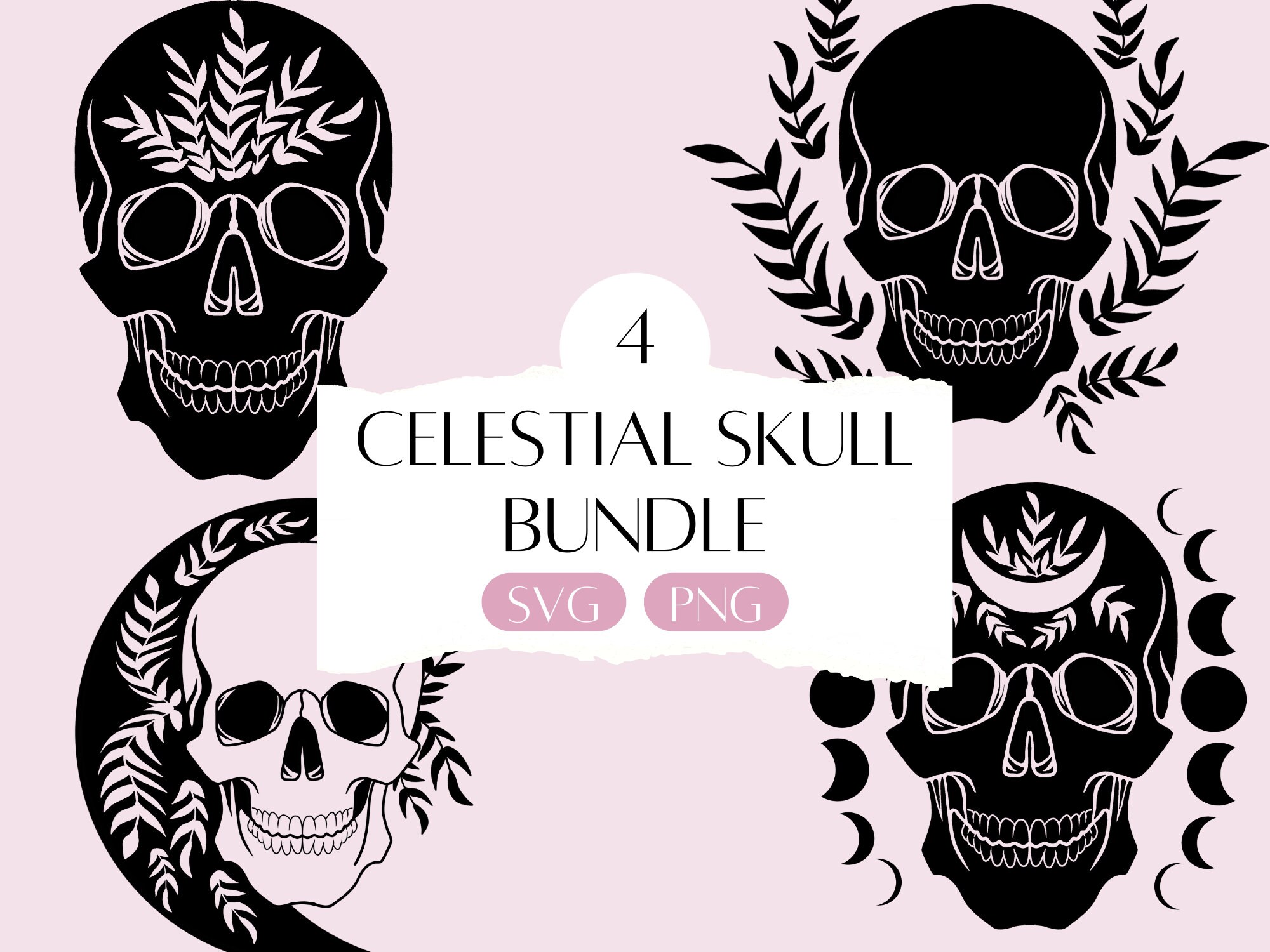 Halloween SVG Celestial Witchy Skull Bundle SVG, Mystical Witchcraft ...