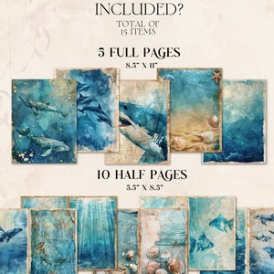Ocean Junk Journal Pages Shabby Chic Sea Life Printable Junk Journal ...