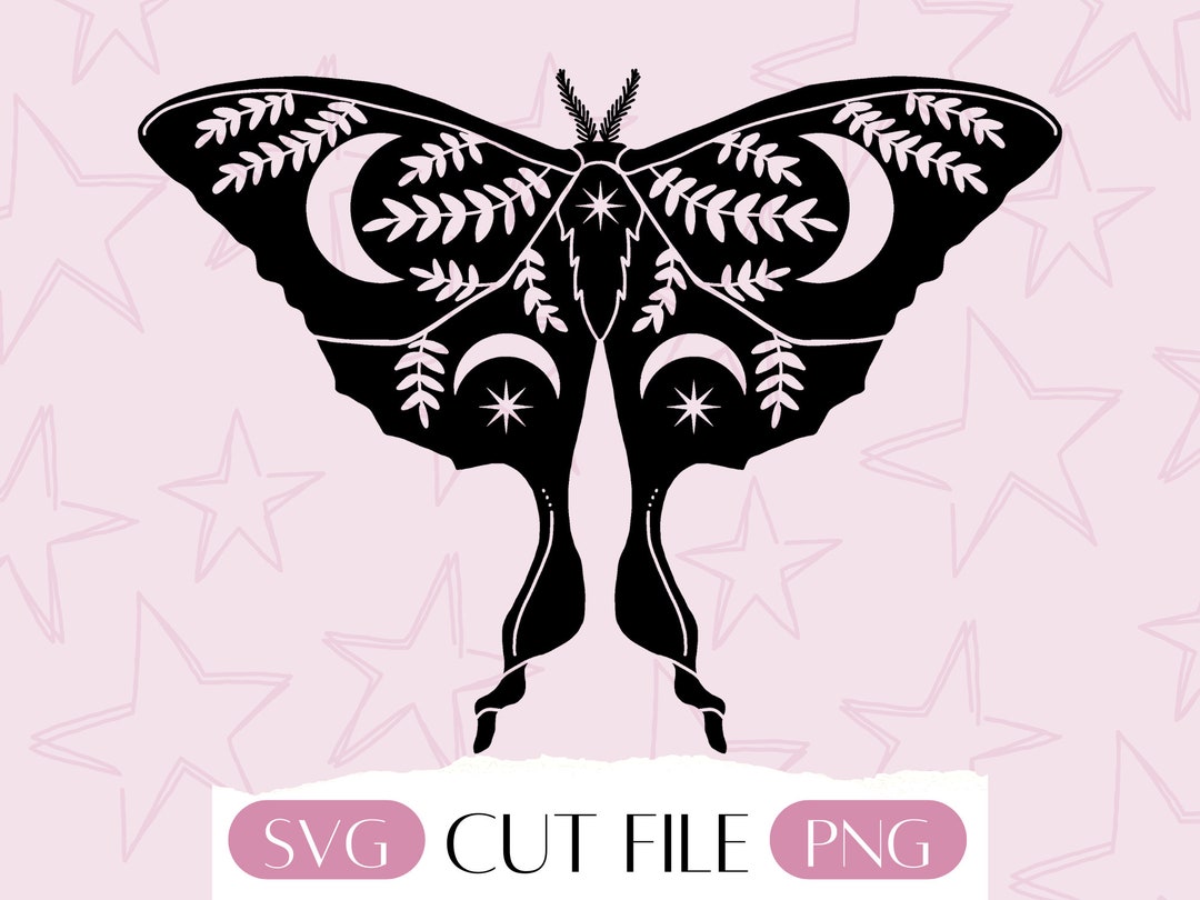 Celestial Moth SVG, Mystical Witchcraft Clipart, Mystic Svg, Minimalist ...