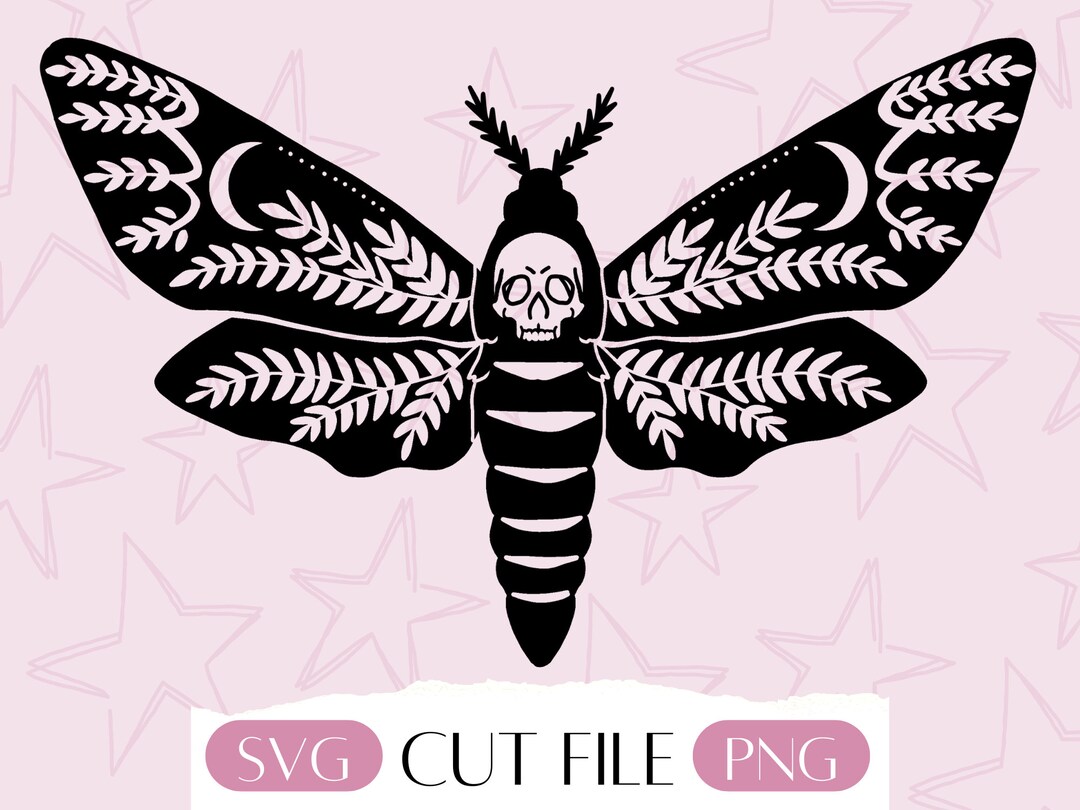 Celestial Moth SVG, Mystical Witchcraft Clipart, Mystic Svg, Minimalist ...