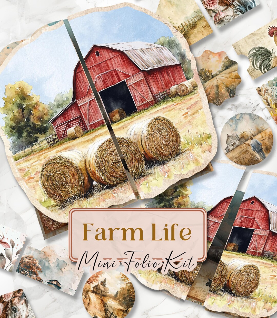 Farm Life Junk Journal Pages Farm Folio Kit Horse Junk Journal Kit ...