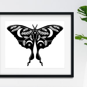 Celestial Moth SVG, Mystical Witchcraft Clipart, Mystic Svg, Minimalist ...