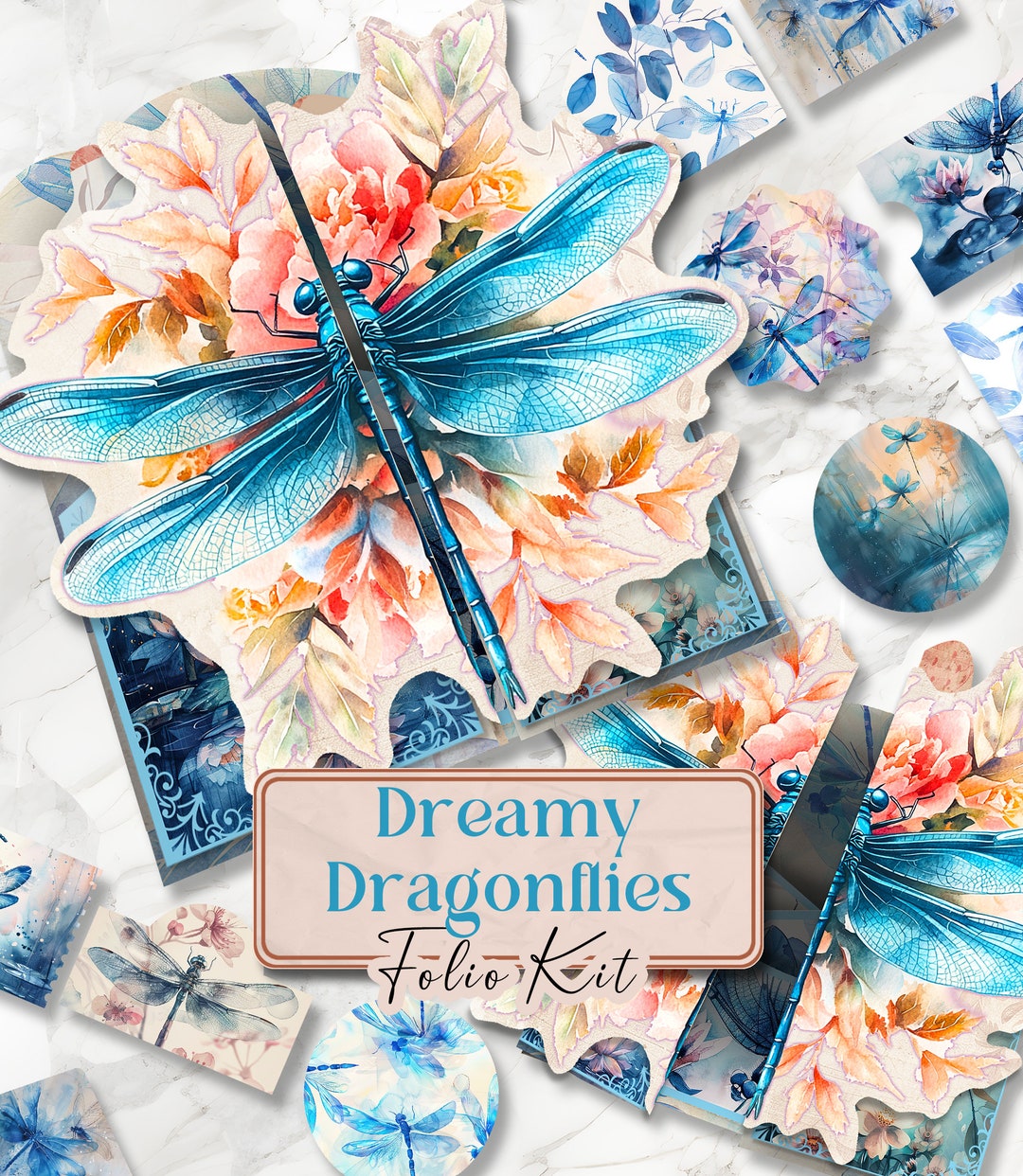 Dragonfly Junk Journal Kit Dragonfly Folio Junk Journal Kit Printable ...