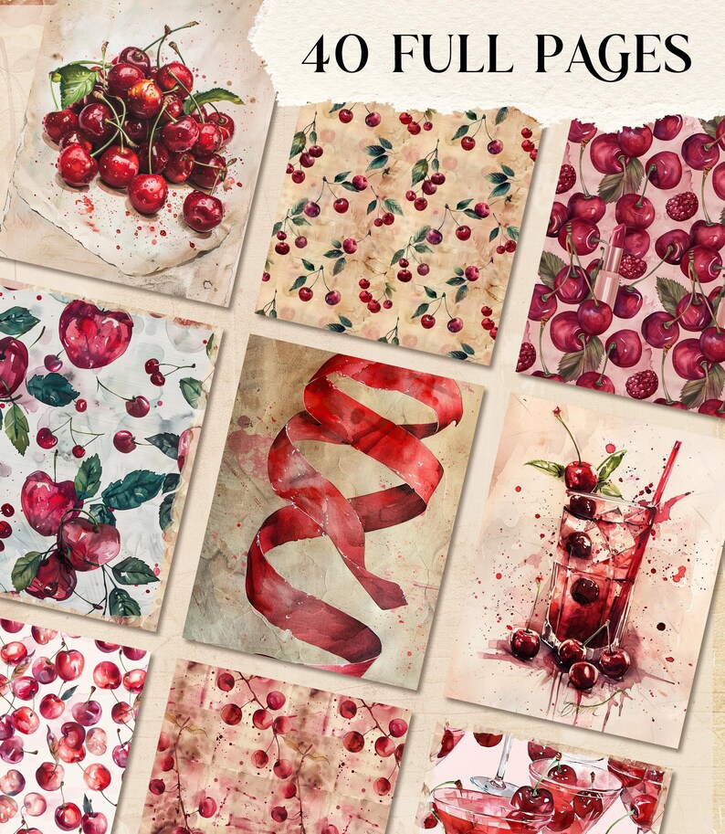 Cherrycore Junk Journal Kit Cherry Folio Junk Journal Kit Printable ...