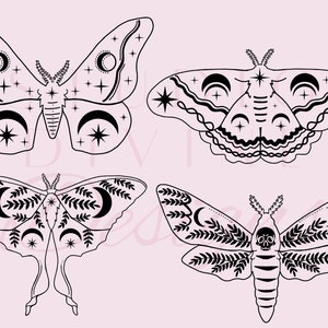 Celestial Moth SVG Bundle, Mystical Witchcraft Clipart, Mystic Svg ...