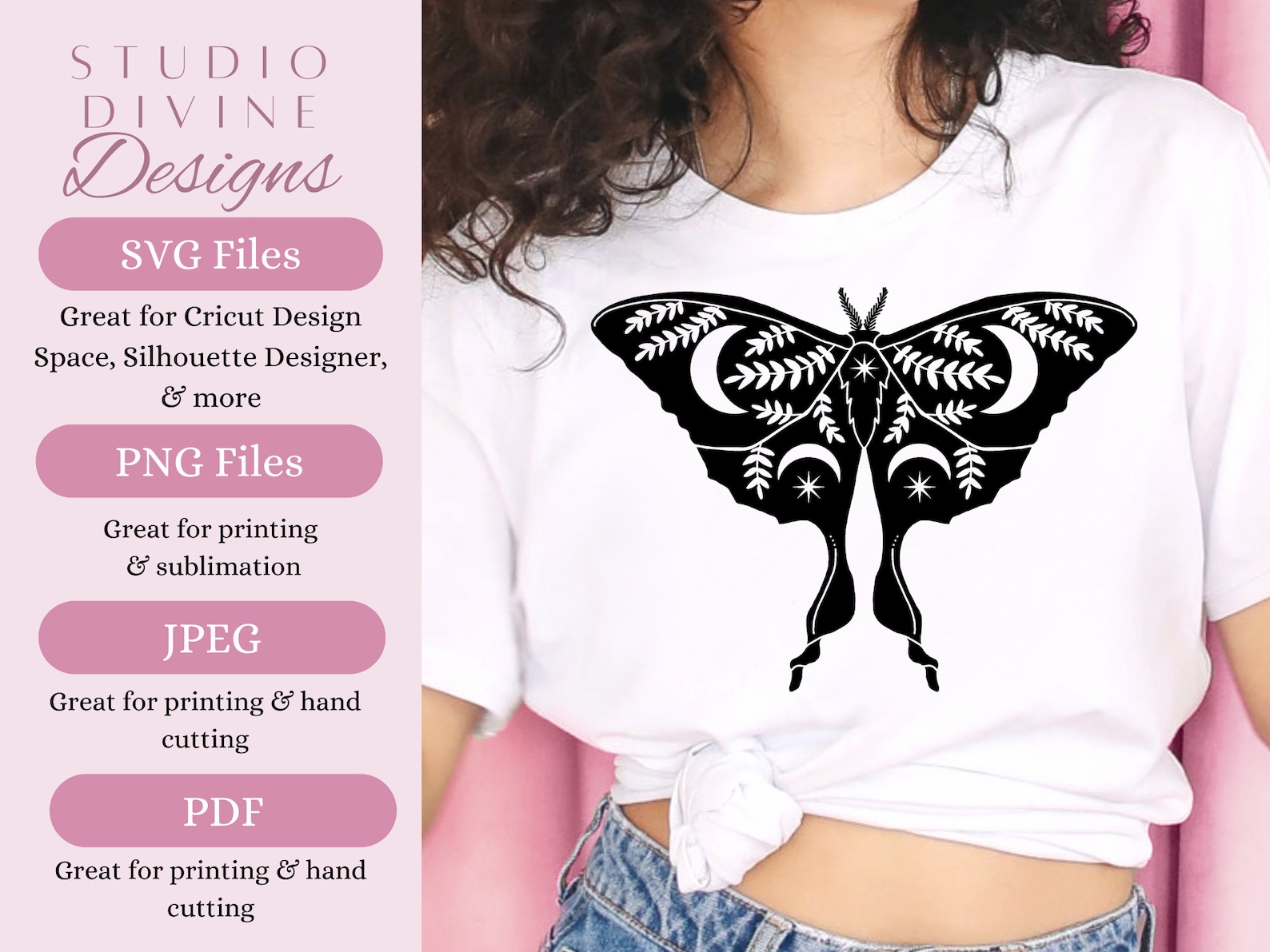 Celestial Moth SVG Bundle, Mystical Witchcraft Clipart, Mystic Svg ...